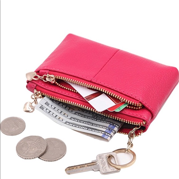 Bags | Genuine Leather Pink Wallet | Poshmark